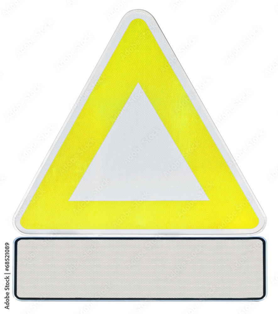 triangle métal bordure jaune, panneau signalisation Stock Photo | Adobe ...