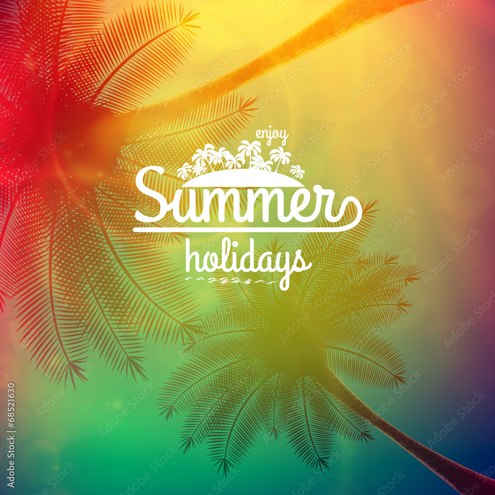 Palm Tree Sunset typography poster. Stock Vector | Adobe Stock