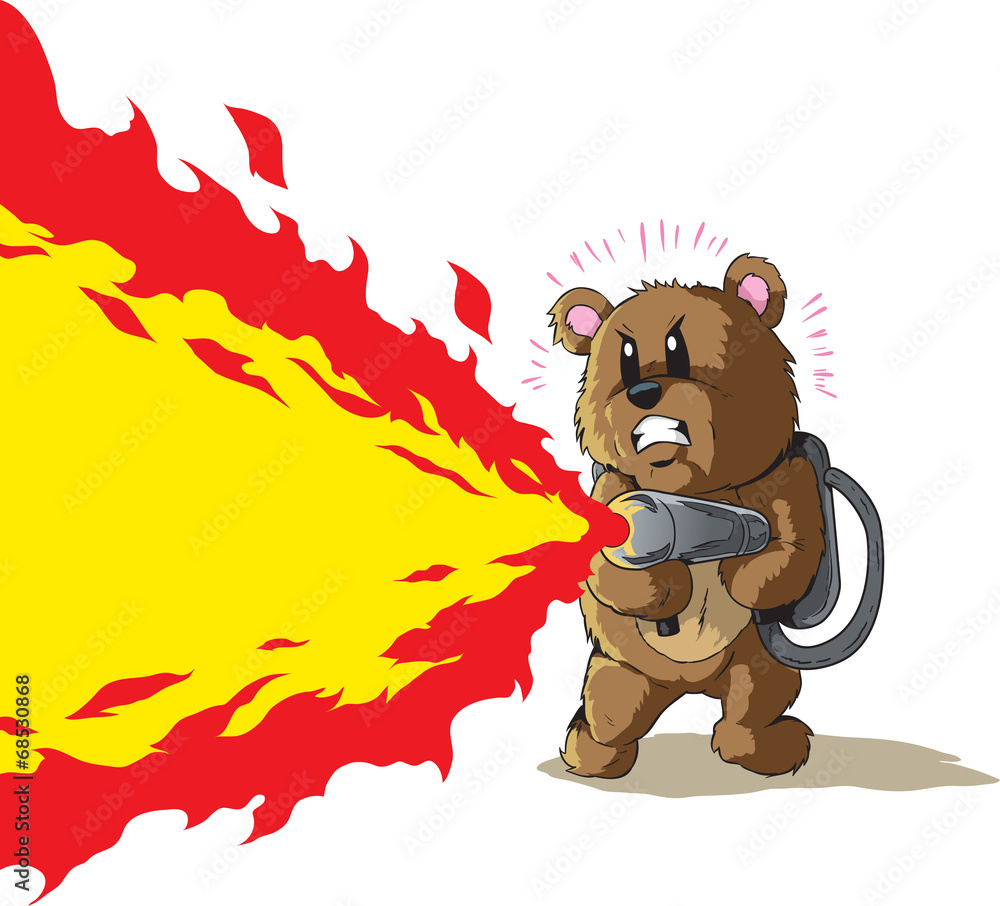 Flamethrower Bear Stock Vector | Adobe Stock