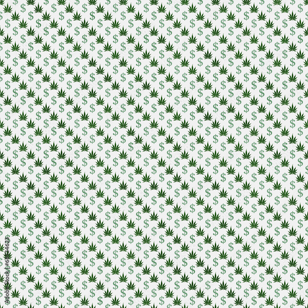 Green and White Marijuana Leaf and Dollar Symbol Pattern Repeat Stock ...