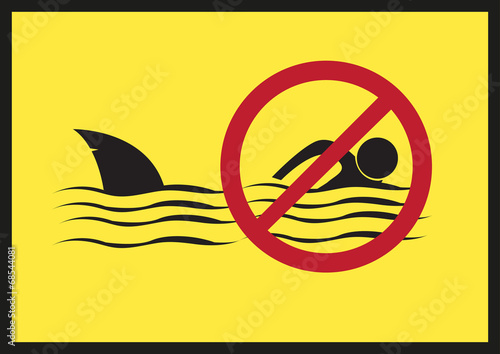 No Swimming Shark Sign