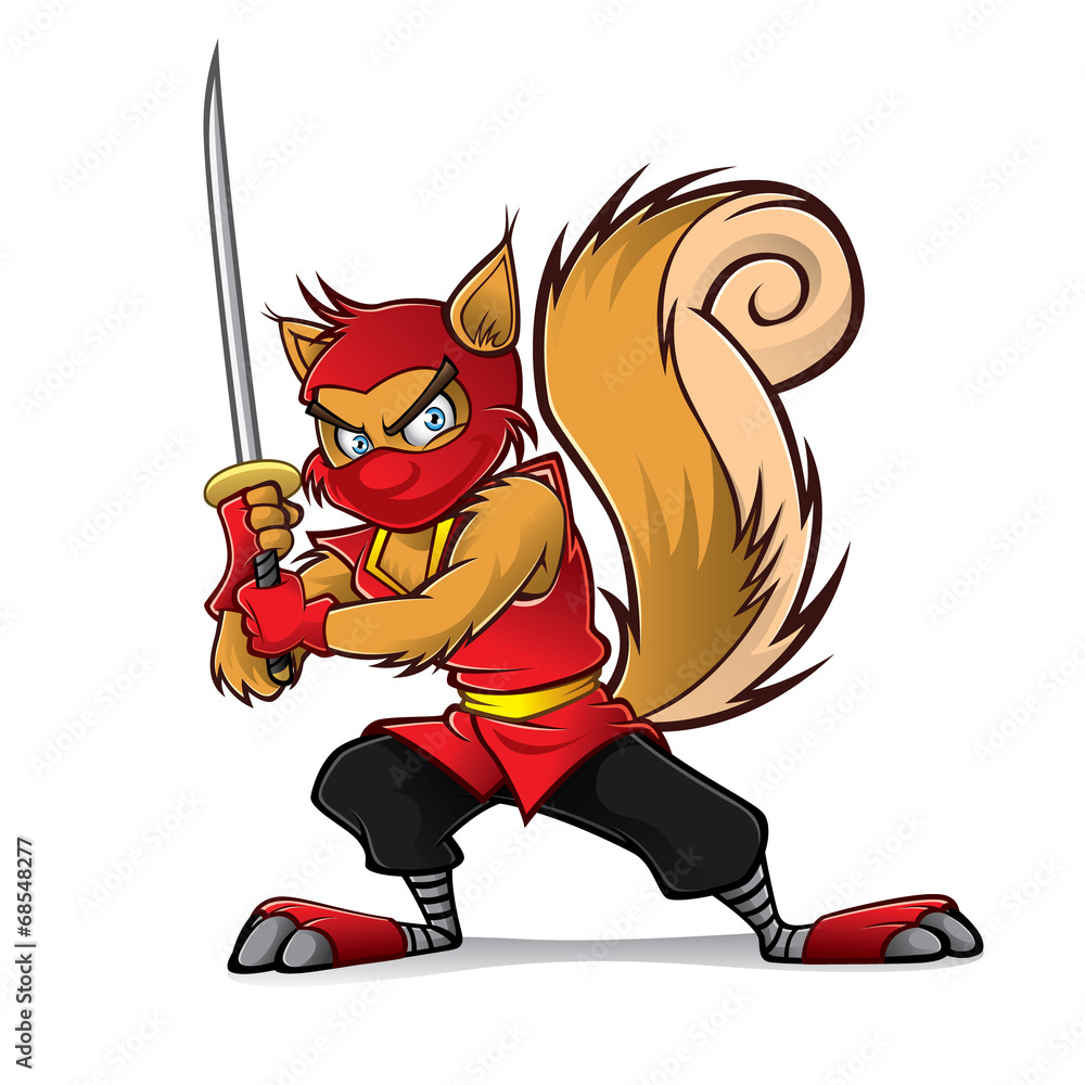Ninja Squirrel Stock Vector | Adobe Stock
