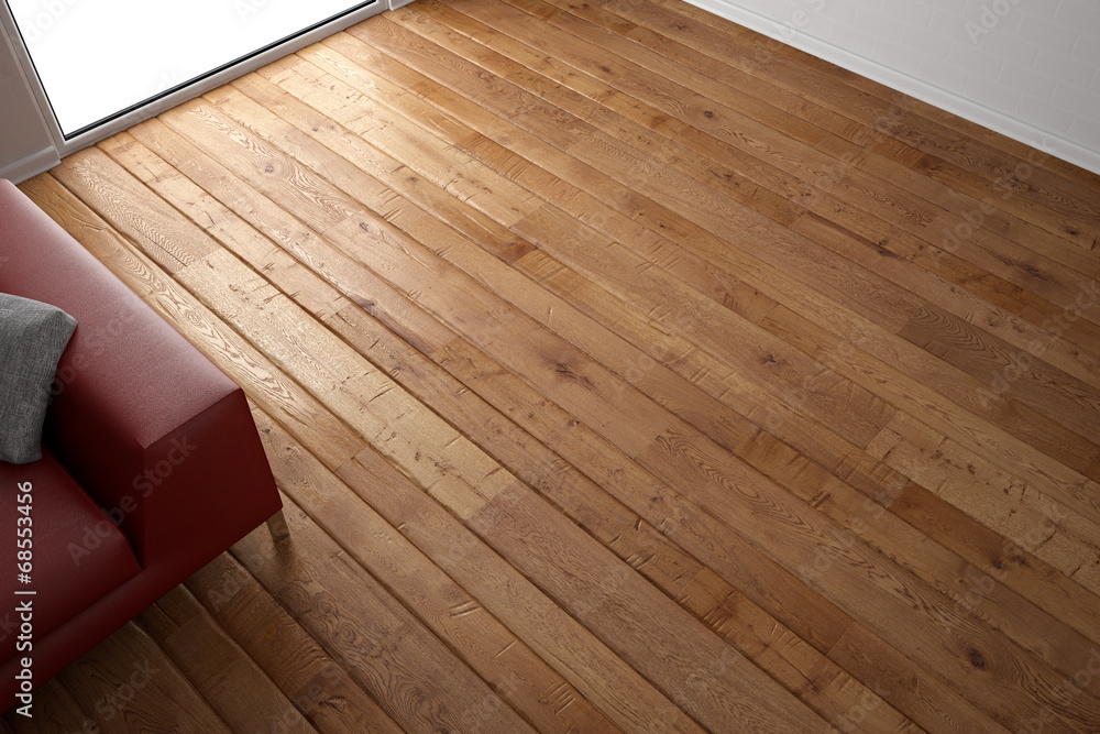 Wooden floor texture with red leather couch Stock Illustration | Adobe ...