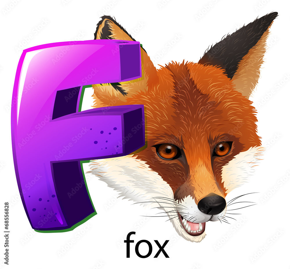 A letter F for fox Stock Vector | Adobe Stock