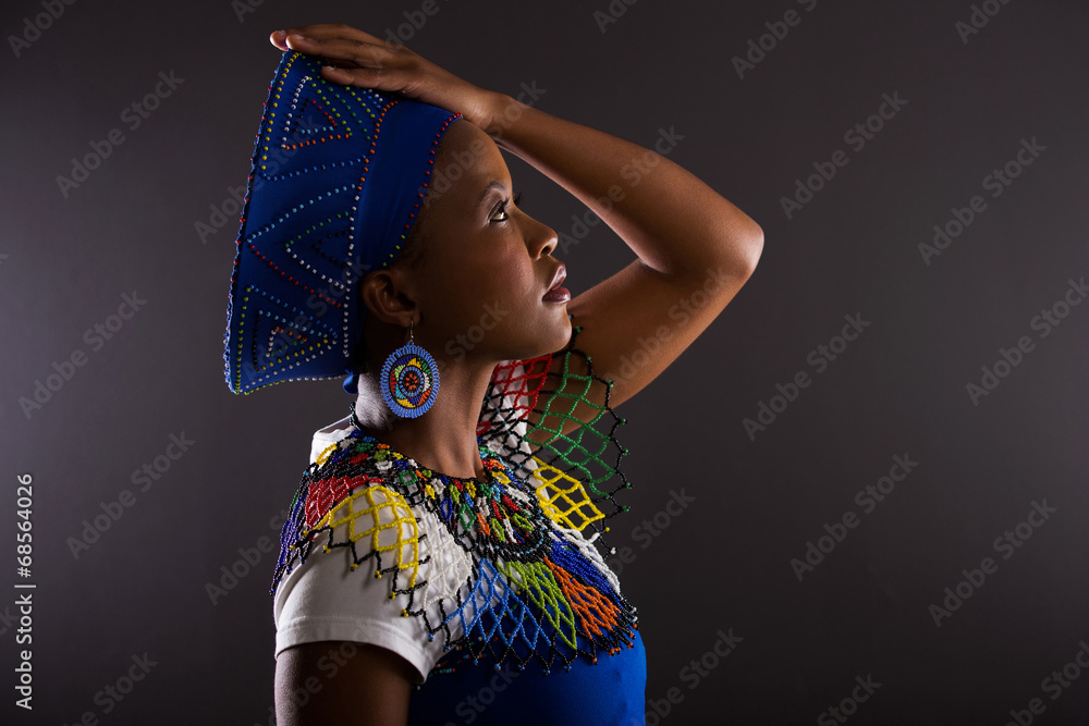 side view of thoughtful south african woman Stock Photo | Adobe Stock