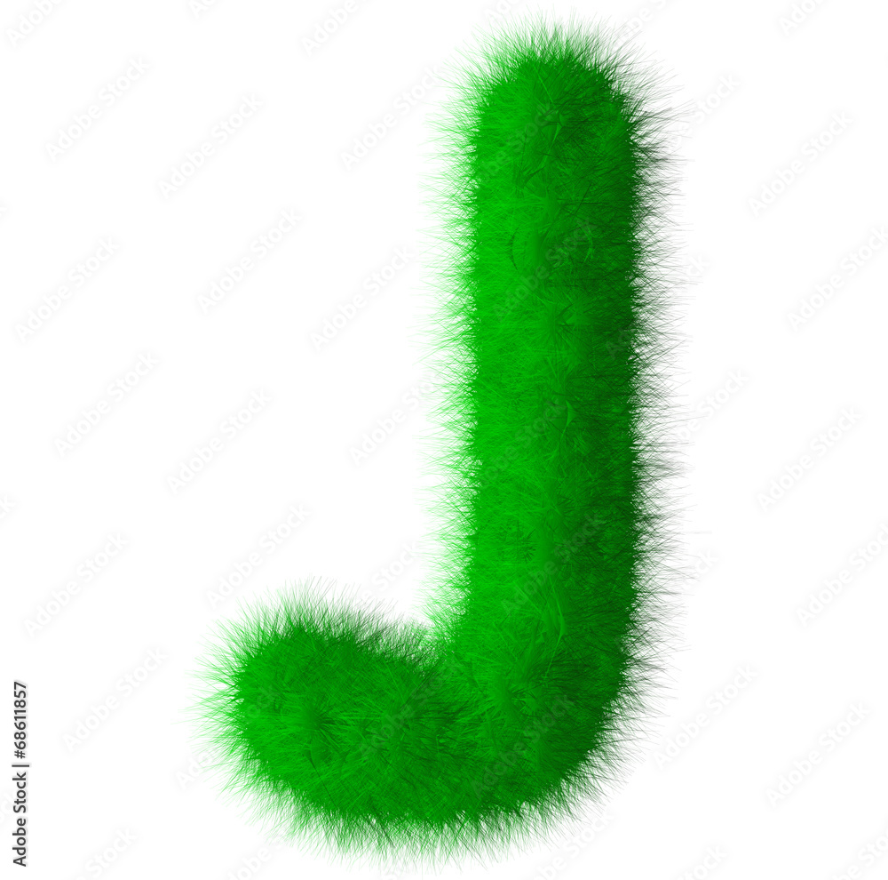 Green alphabet grass J letter,eco font isolated on white backgro Stock ...