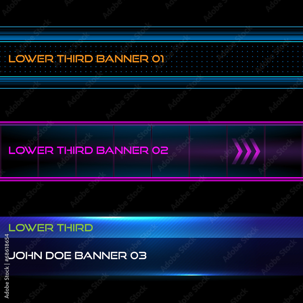 Lower third banners Stock Vector | Adobe Stock