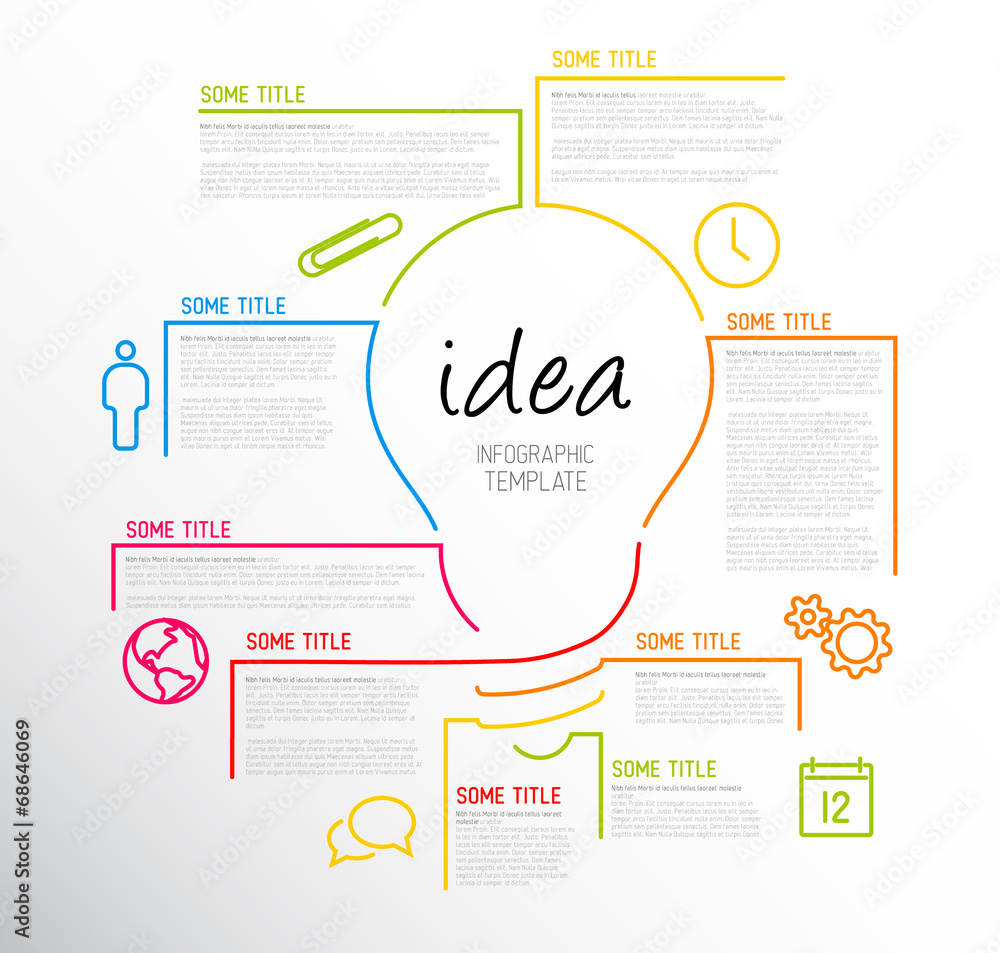 Modern idea Infographic template made from lines Stock Vector | Adobe Stock