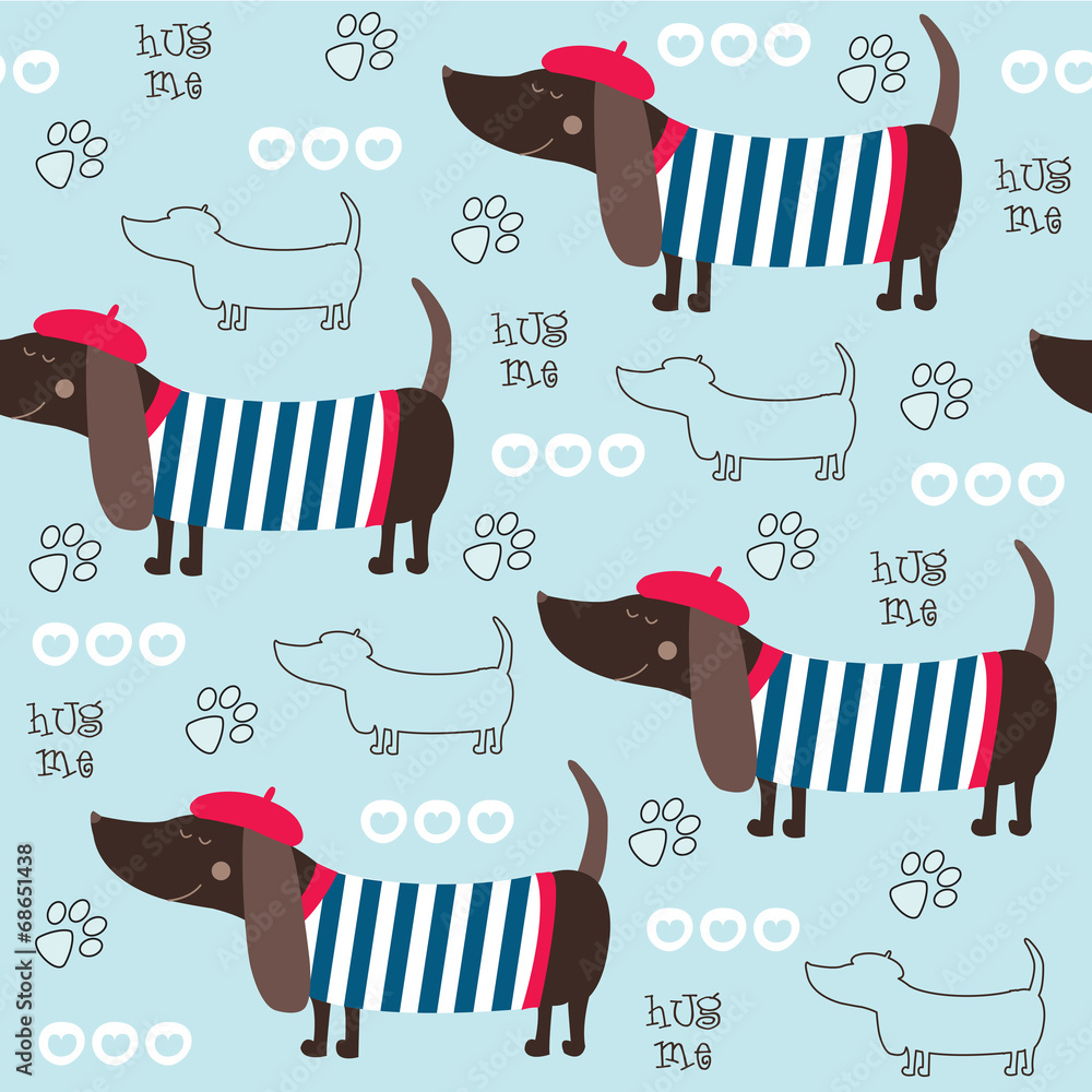 Dachshund dog pattern vector illustration Stock Vector | Adobe Stock