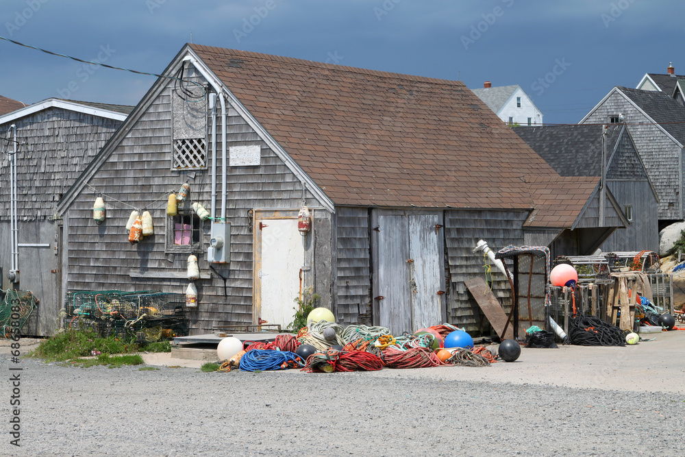 Wooden fishing shack Stock Photo | Adobe Stock