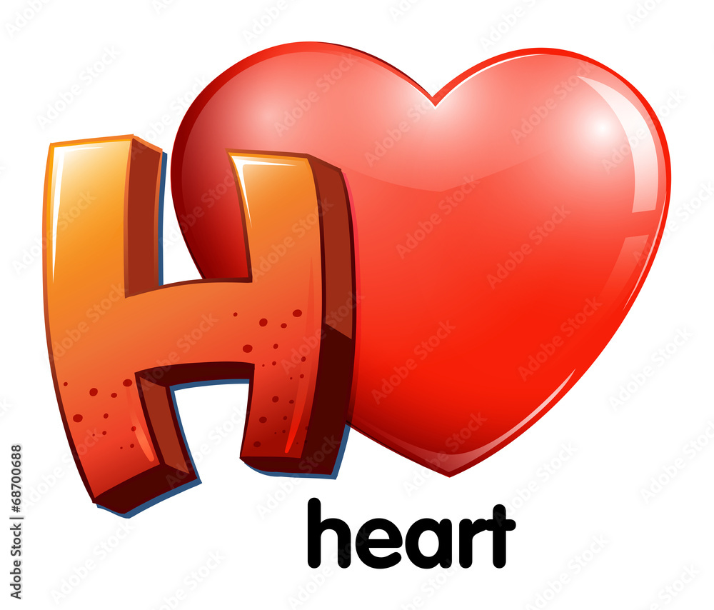 H Letter In Heart