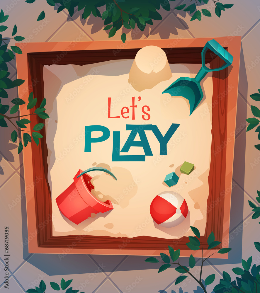 Playground card \ poster design. Vector illustration. Stock Vector ...