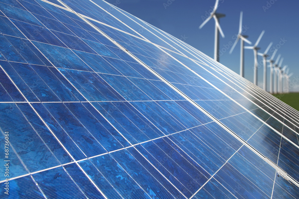 Energiemix Sonne und Wind Stock Photo | Adobe Stock Energiemix Sonne und Wind Stock Photo | Adobe Stock