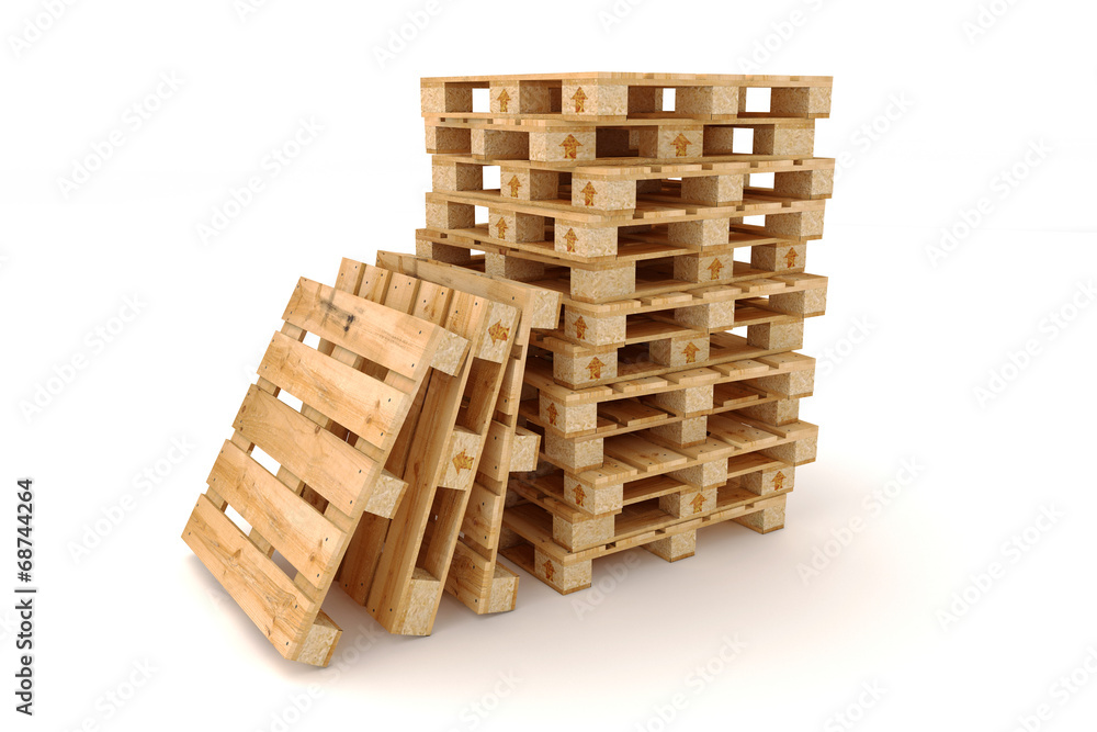 Stack of wooden pallets. Stock Illustration | Adobe Stock