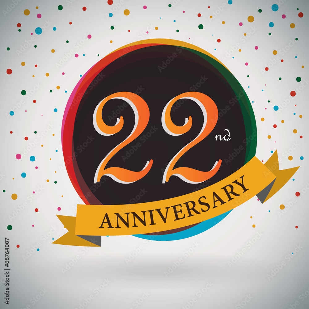 22nd Anniversary poster/template retro style -Vector Background Stock ...