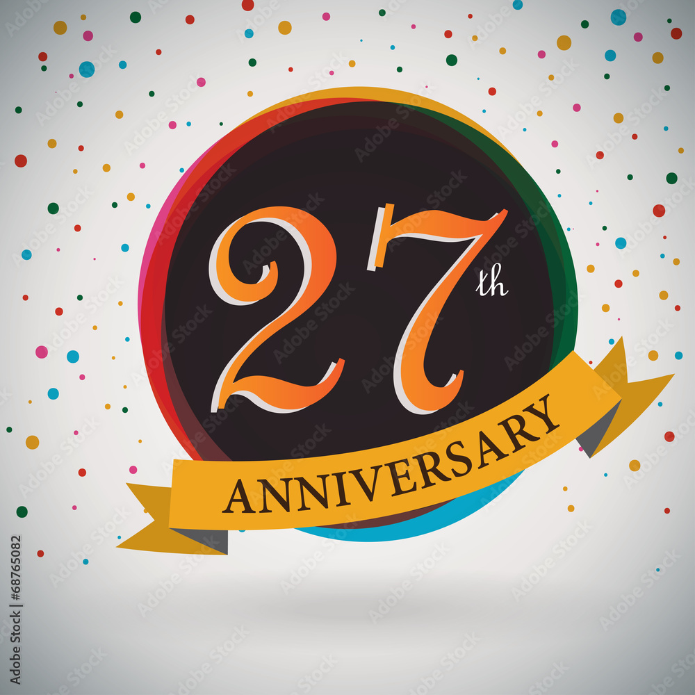 27th Anniversary poster/template retro style -Vector Background Stock ...