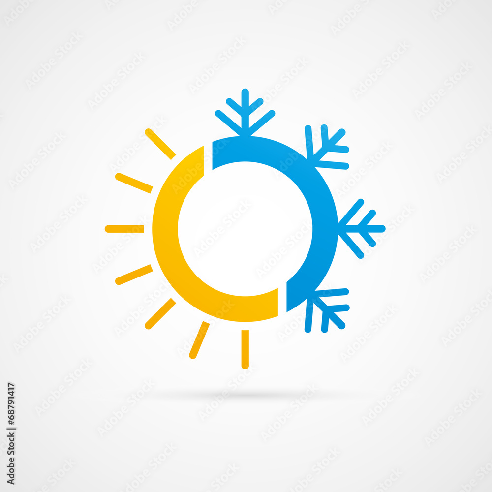 picto soleil/flocon de neig Stock Vector | Adobe Stock