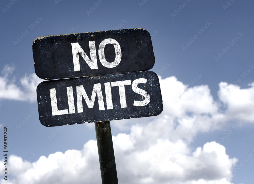 No Limits sign with clouds and sky background Stock Photo | Adobe Stock