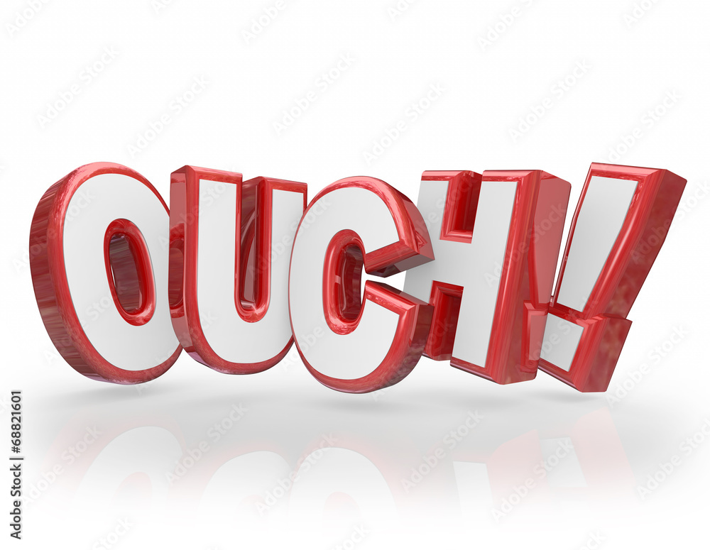 Ouch 3D Words Red Letters Pain Injury Hurting Stock Illustration ...