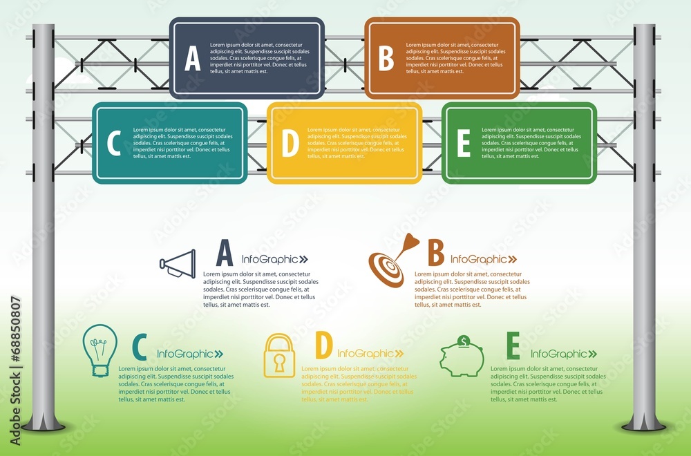 Highway sign infographic elements Stock Vector | Adobe Stock