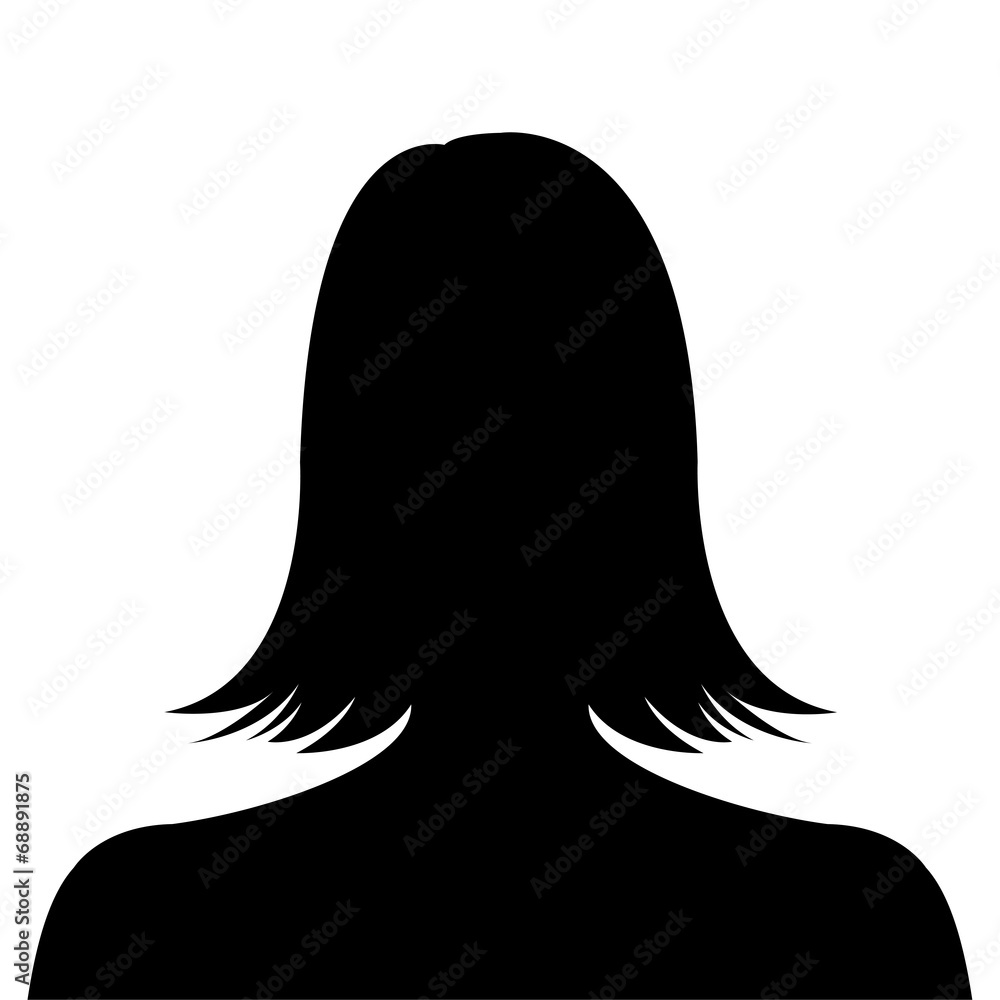 Female silhouette avatar profile picture on white background Stock ...