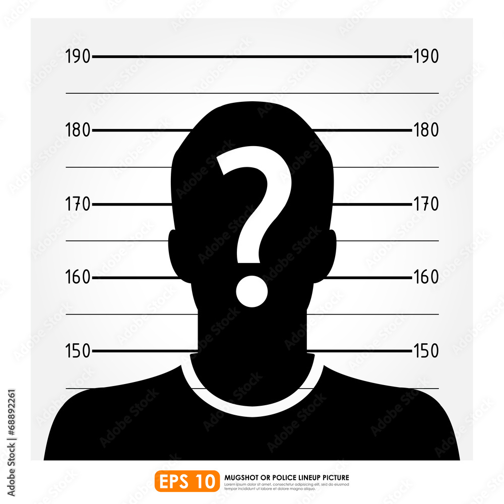 Police lineup or mugshot of anonymous male silhouette Stock Vector ...