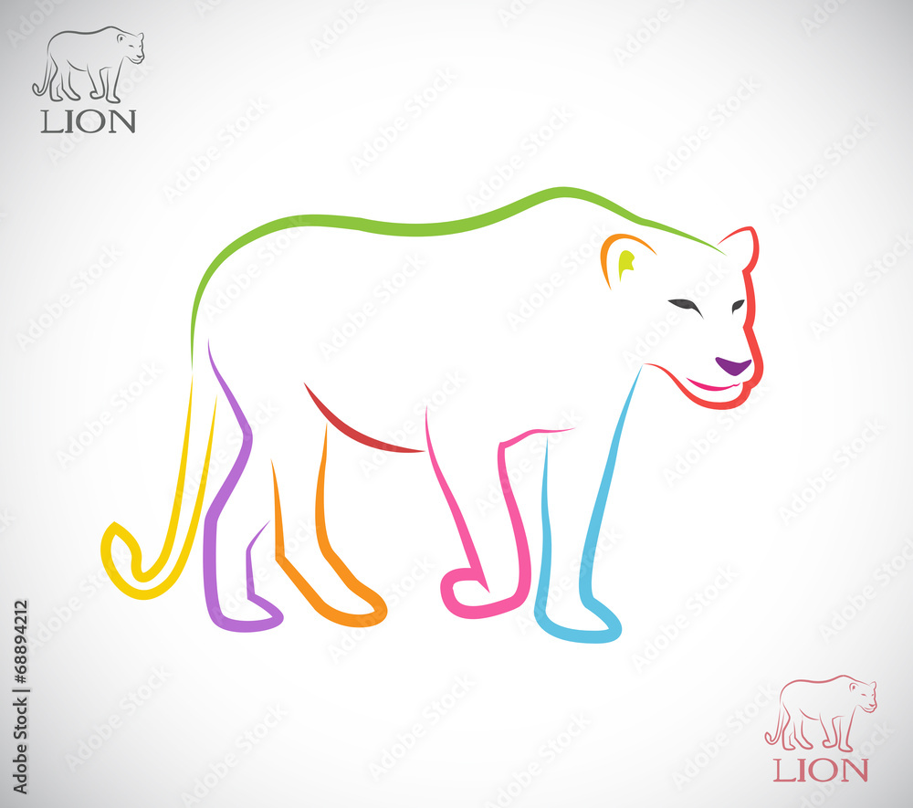 Vector image of an female lion Stock Vector | Adobe Stock