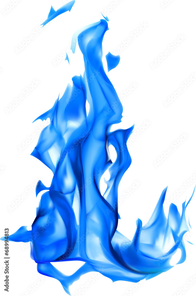 illustration with isolated on white blue fire Stock Vector | Adobe Stock