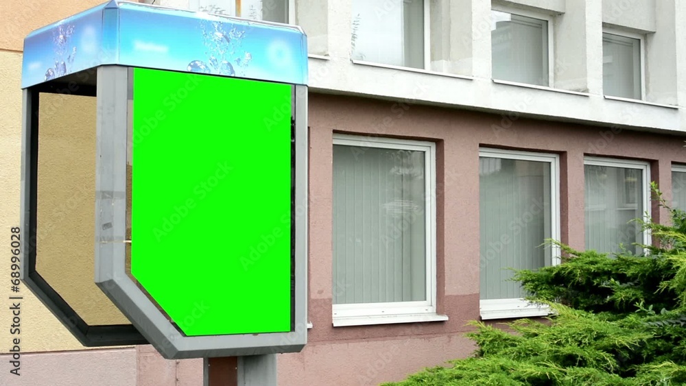 billboard on phone booth - green screen - building vídeo do Stock ...