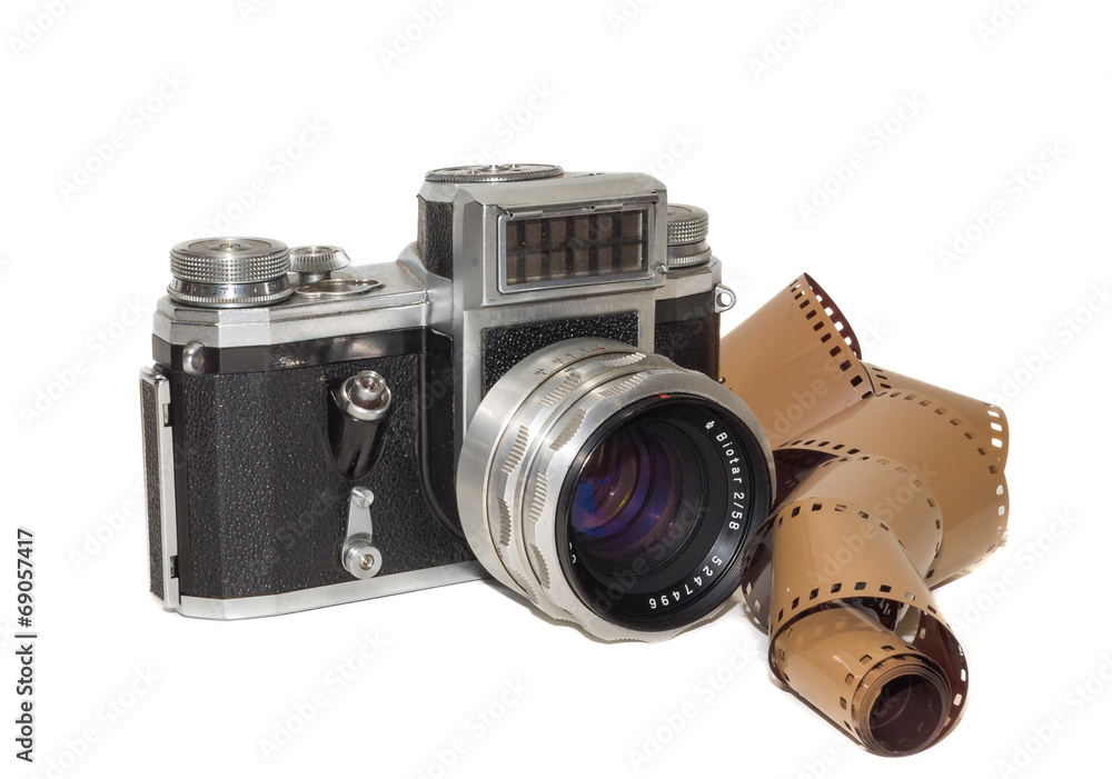 alter Fotoapparat m. Fotografien Stock-Foto | Adobe Stock