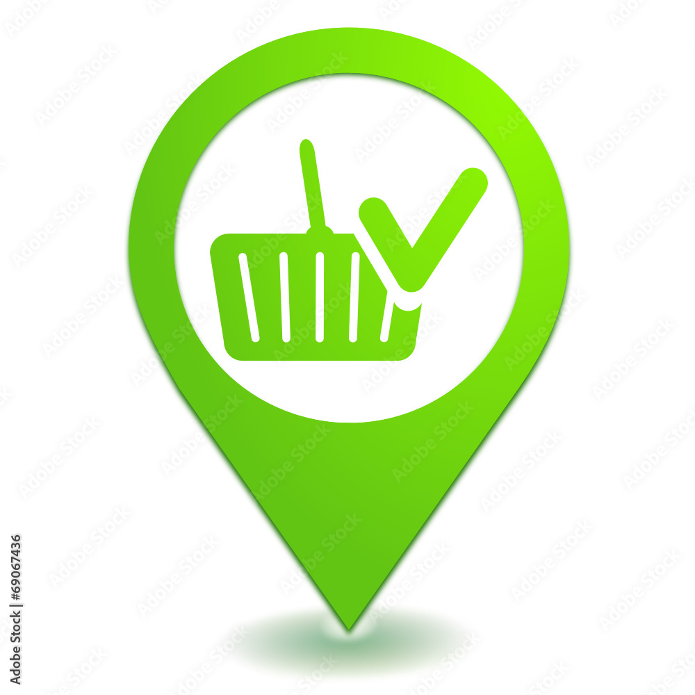 valider le panier sur symbole localisation vert Stock Vector | Adobe Stock