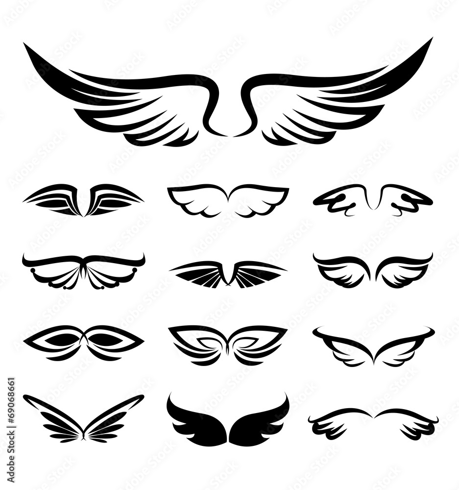 Wings vector set Stock Vector | Adobe Stock