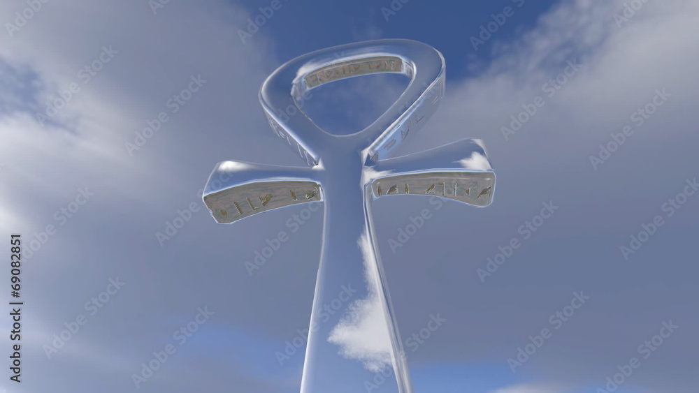 Egyptian ankh rotating in the sky Stock Video | Adobe Stock