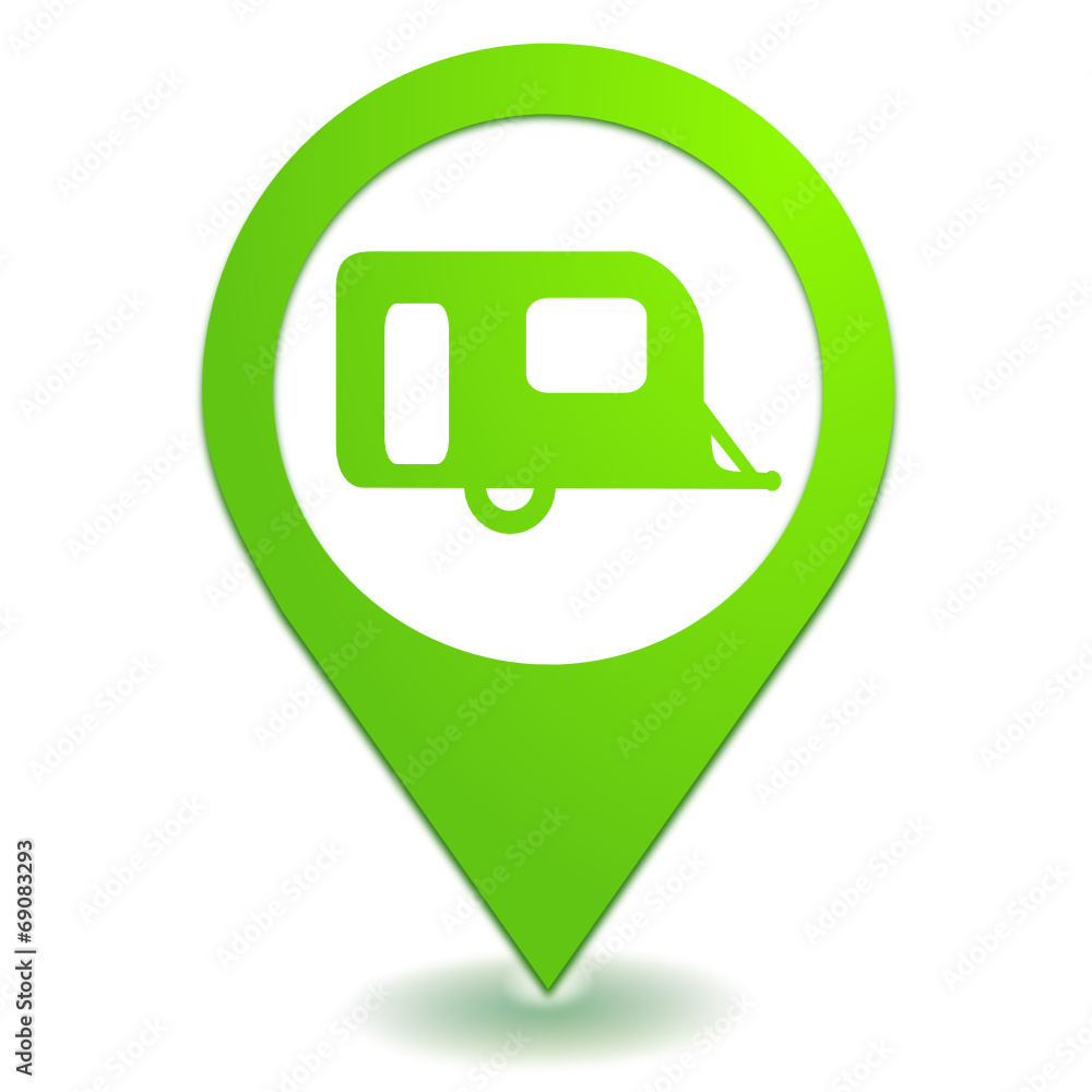 emplacement caravane sur symbole localisation vert Stock Vector | Adobe ...