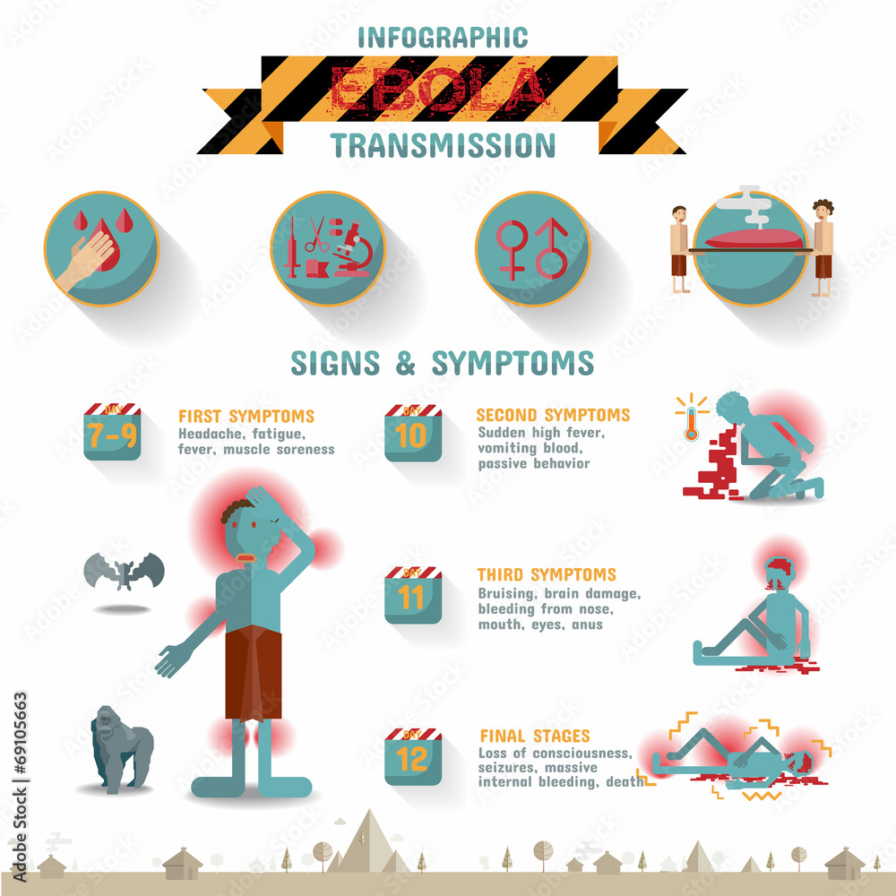 Ebola Virus Disease Infographics. vector de Stock | Adobe Stock