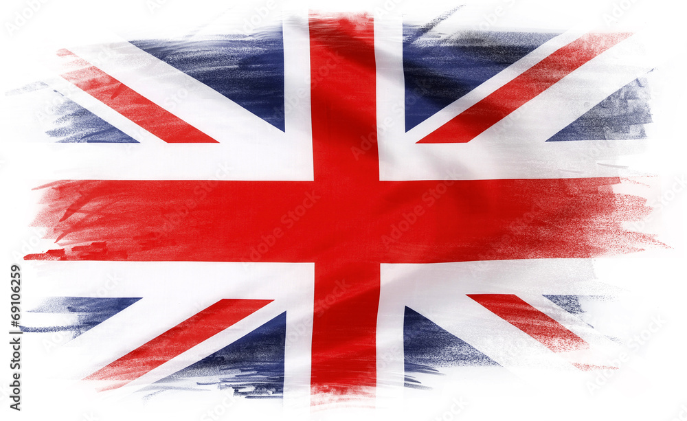Union Jack flag on white background Stock Illustration | Adobe Stock