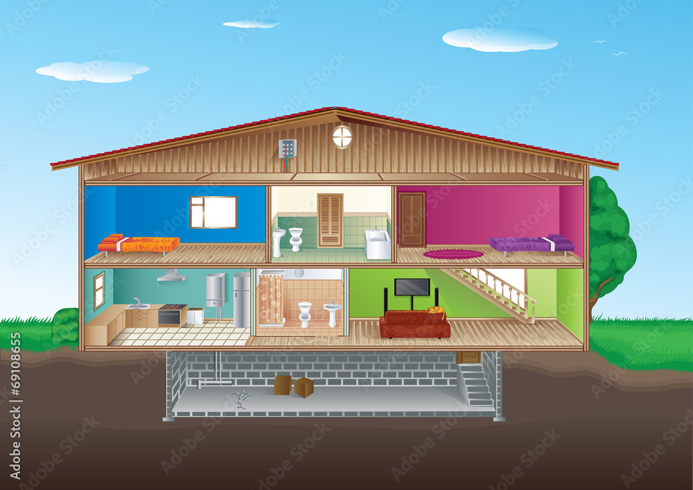 House Interior Stock Vector | Adobe Stock