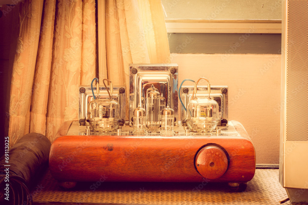 Vintage valve tube amplifier from 1950 Stock Photo | Adobe Stock