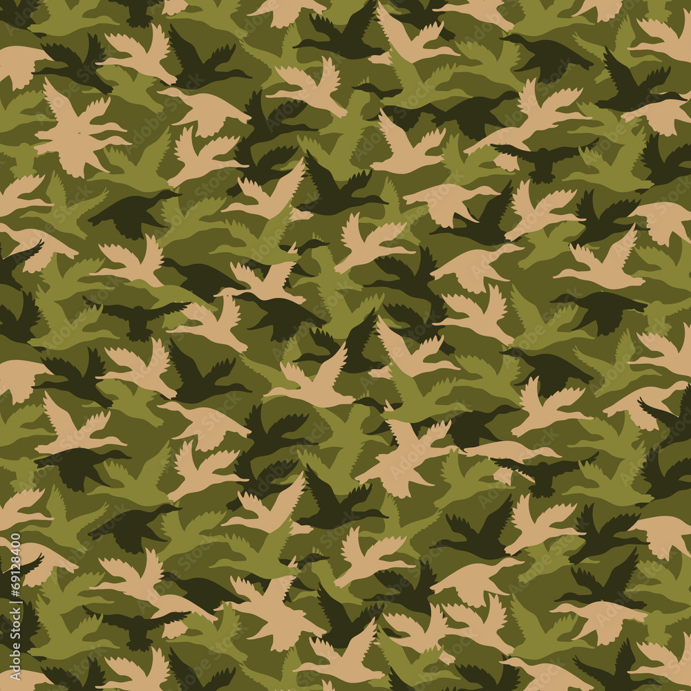 Duck pattern for camouflage fabric in army colors Stock Illustration ...