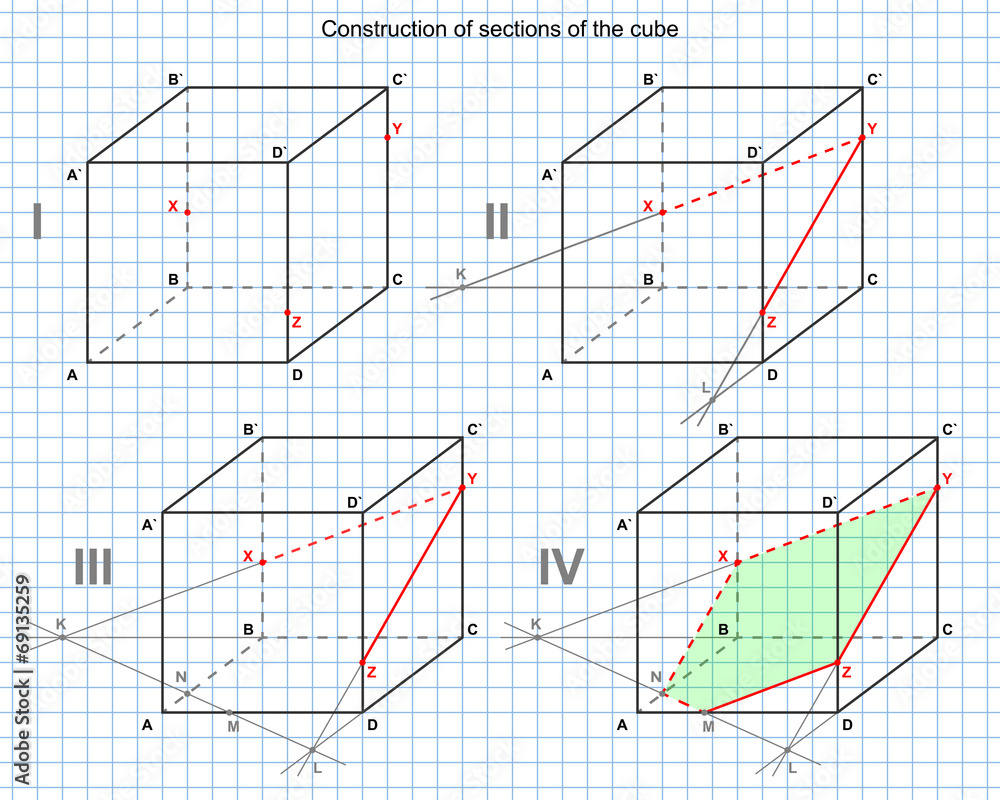 vector drawing of a section of a cube Stock Vector | Adobe Stock