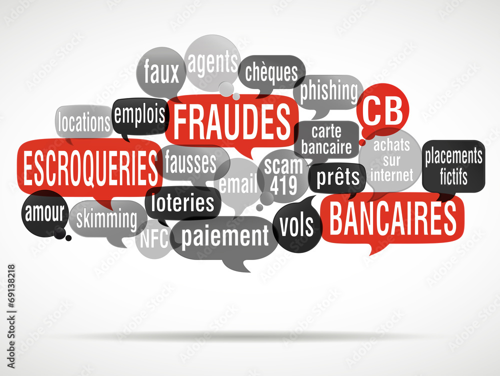 nuage de mots : arnaque fraude escroquerie CB Stock Vector | Adobe Stock