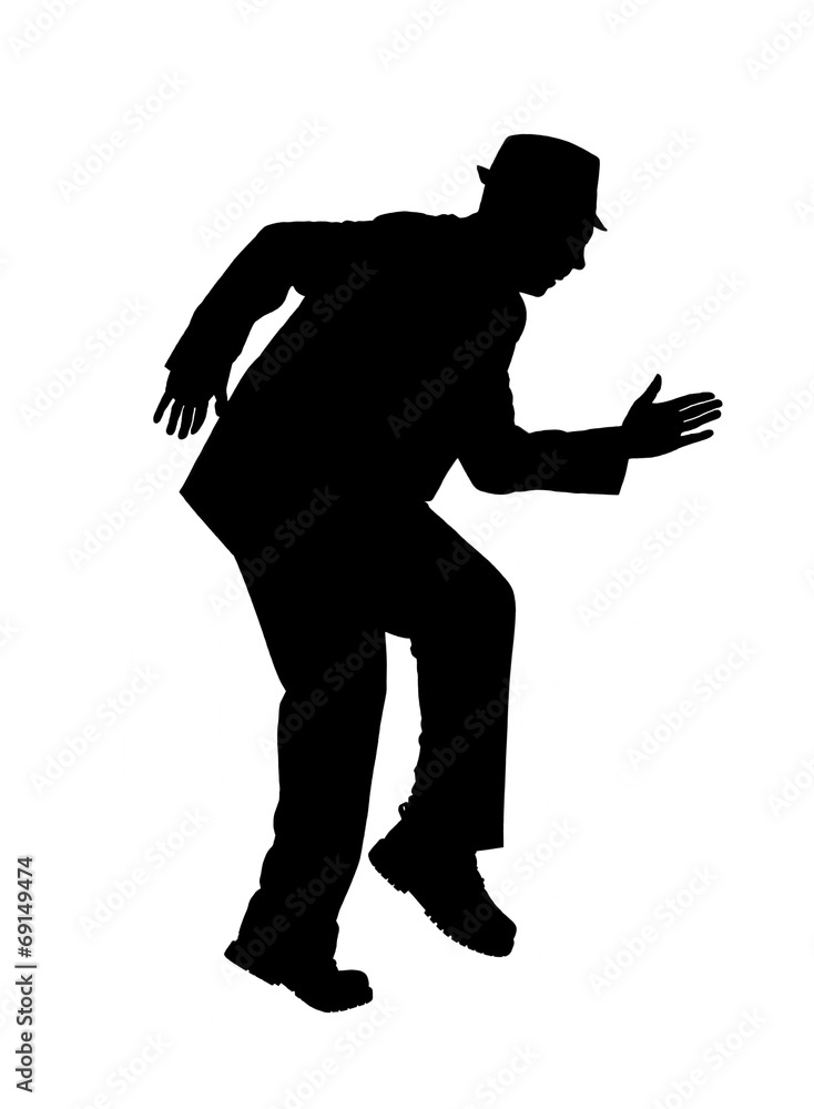 Silhouette of a Man Sneaking Stock Illustration | Adobe Stock