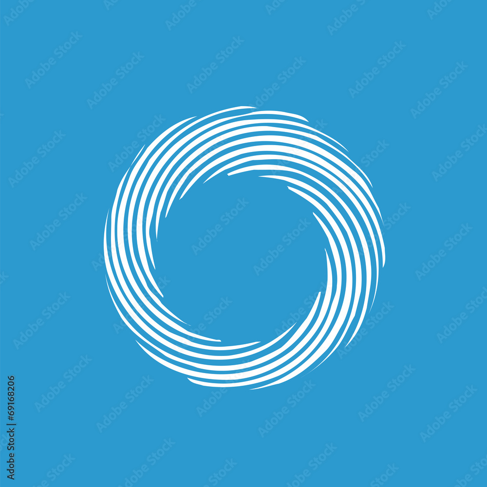 abstract circle icon, white on the blue background . Stock Vector ...
