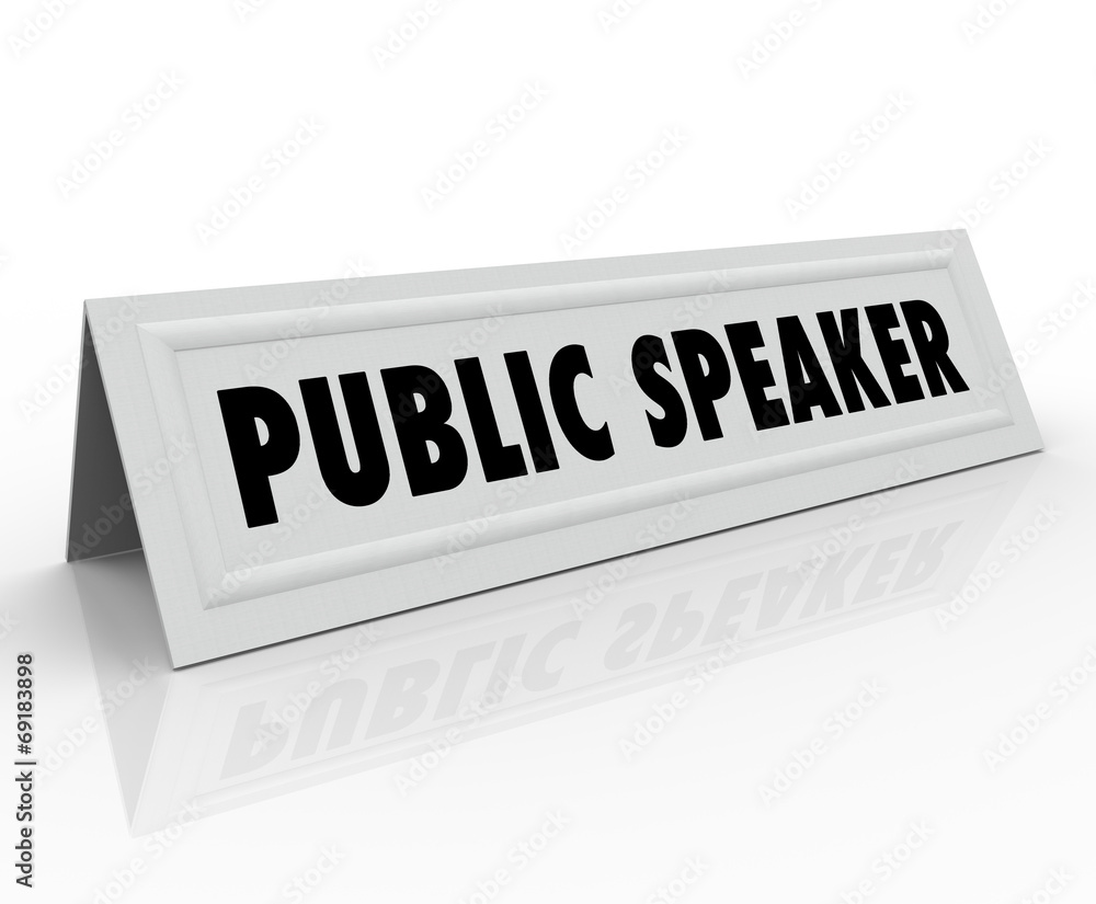 Public Speaker Words Name Tent Card Guest Speech Panelist Stock ...