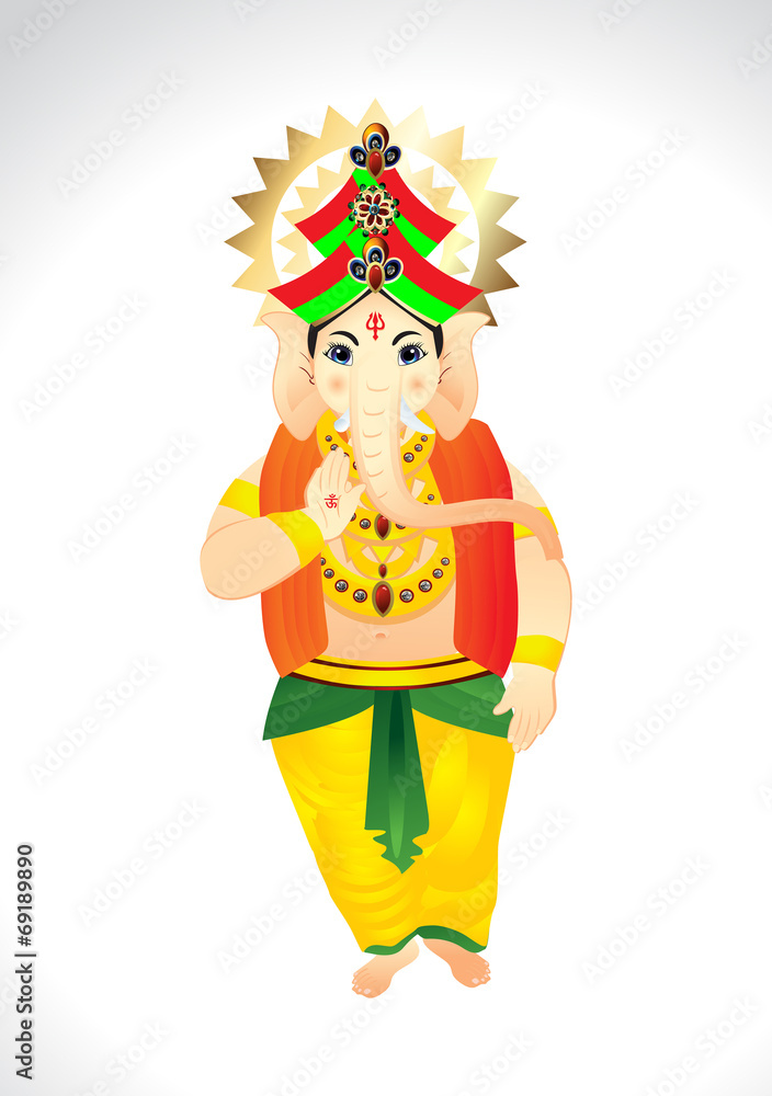 Vector Cartoon of Lord Ganesh Stock Vector | Adobe Stock