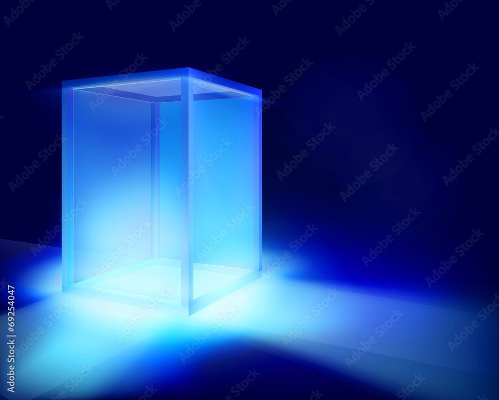 Illuminated showcase. Vector illustration. Stock Vector | Adobe Stock