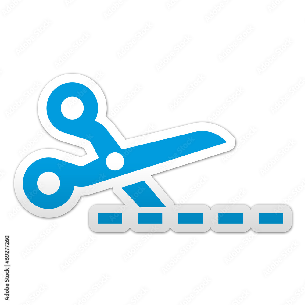 Pegatina simbolo cortar linea de puntos ilustración de Stock | Adobe Stock