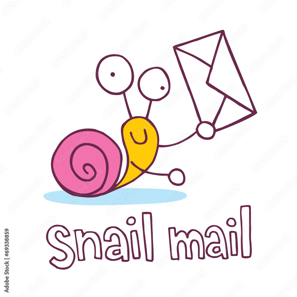 snail mail cartoon character vector de Stock | Adobe Stock