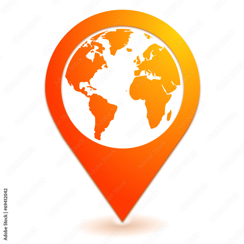 voyages sur symbole localisation orange Stock Vector | Adobe Stock