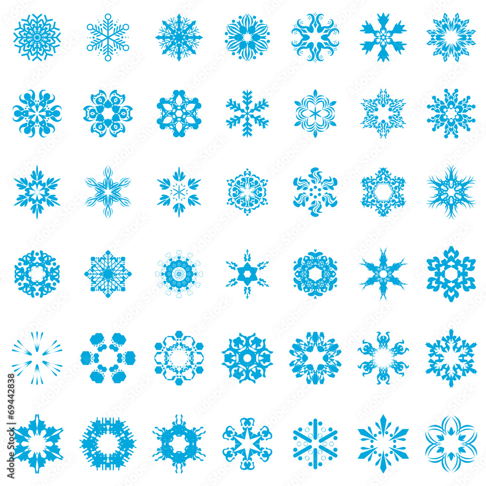 snowflake symbol vector set on white background Stock Vector | Adobe Stock